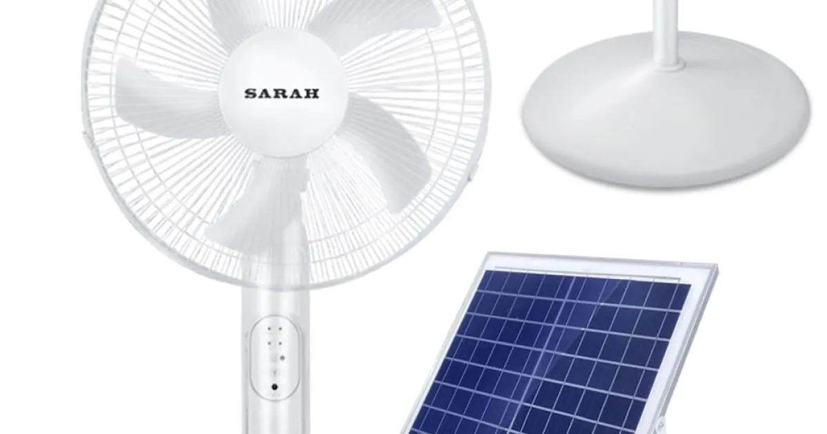 SARAH 16” Rechargeable Solar Fan Lithium Battery 6000mAh 7.4V 198F-7
