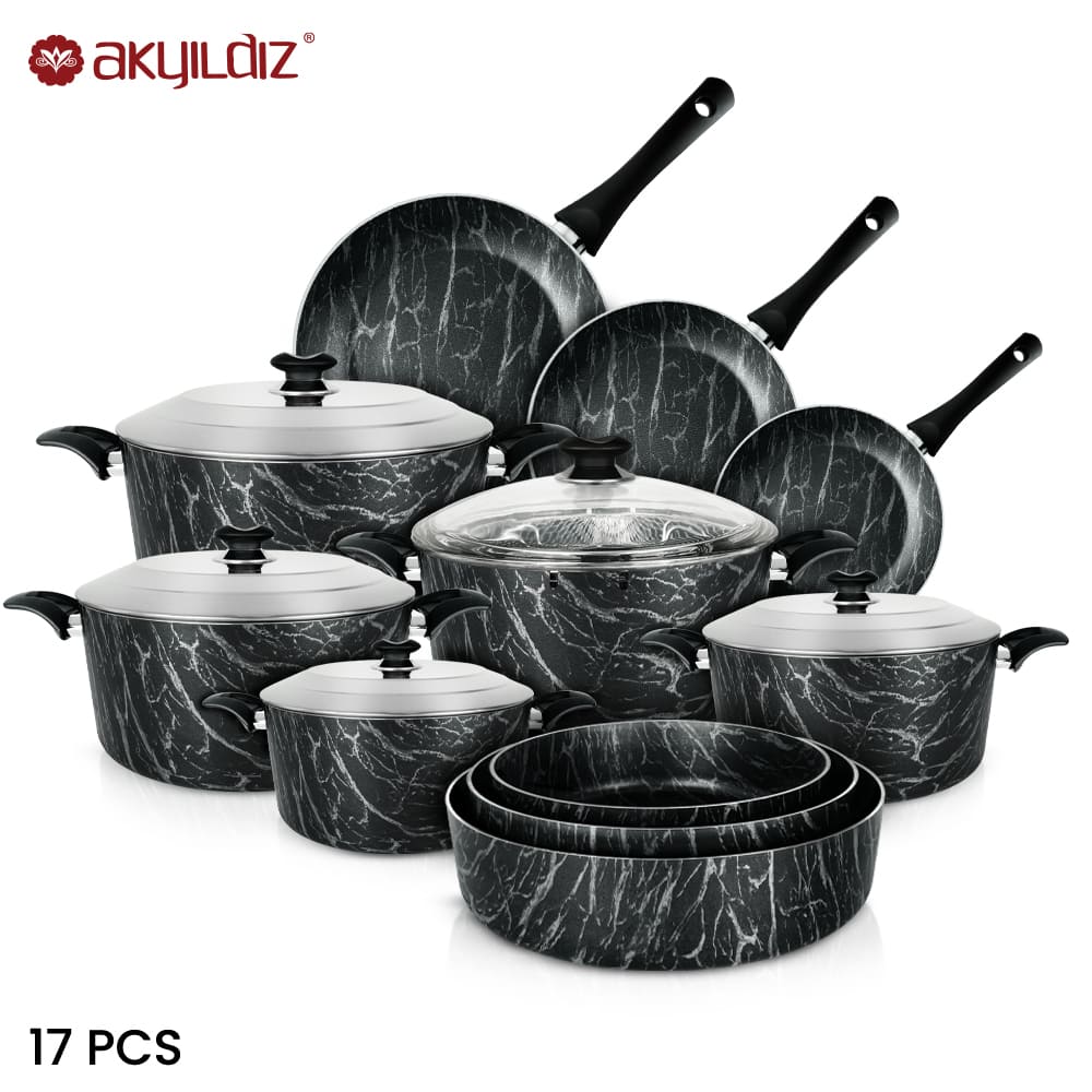 17 PCS MARBLE COOKWARE SET, AKYILDIZ