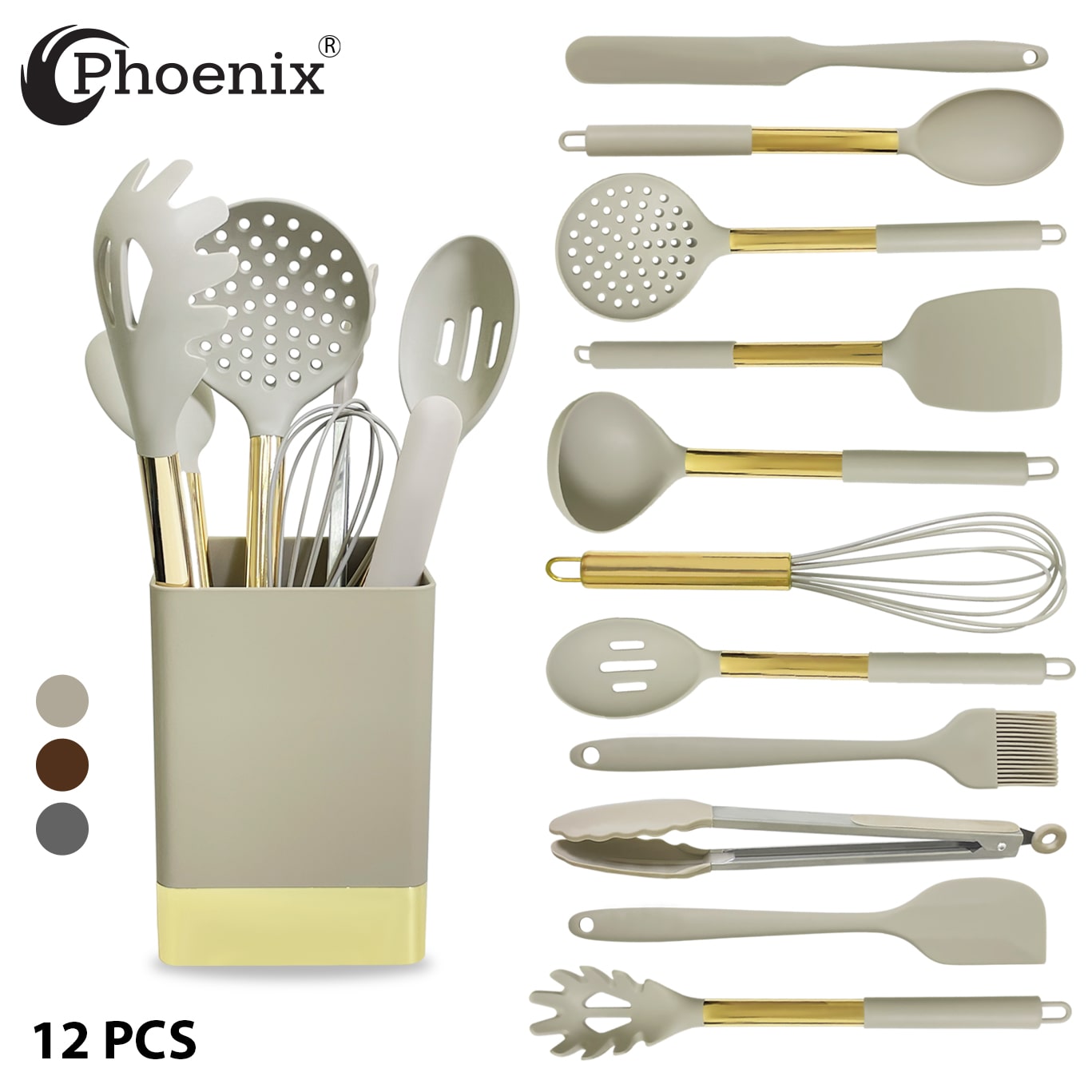 Phoenix 12Pcs Silicone & Metal Kitchen Set